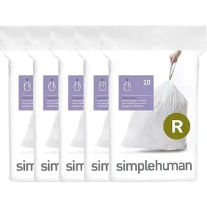 SIMPLEHUMAN Code R Custom Fit Liners With Quick Dispense Packs - 100 Liners