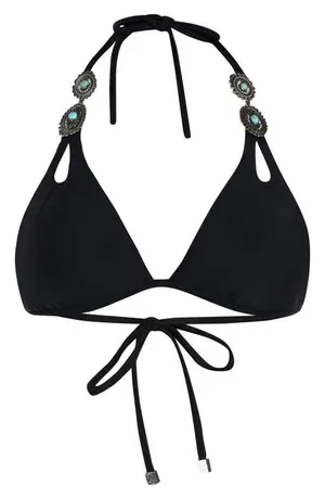 L'Agence Annabelle Concho Embellished Underwire Bikini Top