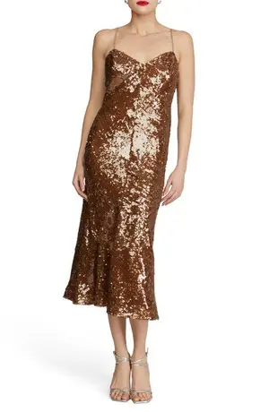 Halston Sequined Cocktail Dresses
