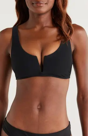 Bondi Born Verona Notched Bikini Top - Black