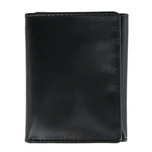 Trafalgar Tennyson Tri-fold Genuine Leather Wallet With Id Window - Black