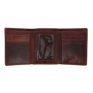 Trafalgar Tennyson Tri-fold Genuine Leather Wallet With Id Window - Brown