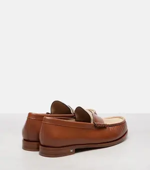 Max Mara Logo Leather And Suede Moccasins