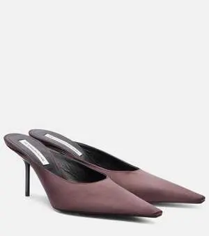 Victoria Beckham Satin Mules - Brown
