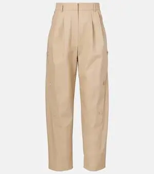 Max Mara Duomo Cotton Straight Pants - Beige