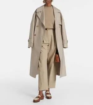 Max Mara Duomo Cotton Straight Pants - Beige