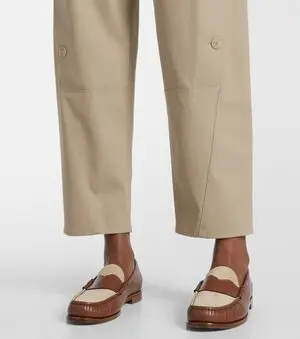 Max Mara Duomo Cotton Straight Pants - Beige