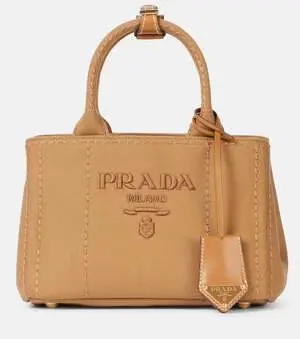 Prada Jardinière Mini Canvas Tote - Brown