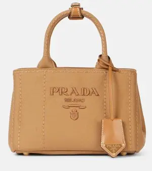 Prada Jardinière Mini Canvas Tote - Brown