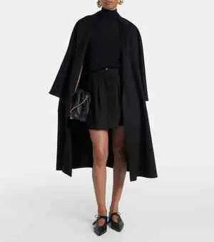 Max Mara Pleated Cotton Twill Miniskirt