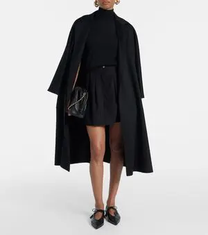 Max Mara Pleated Cotton Twill Miniskirt
