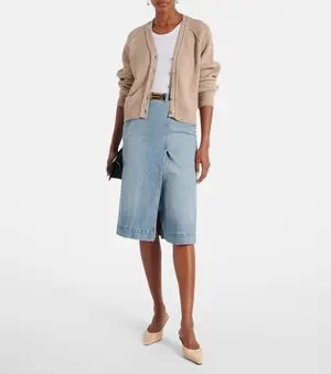 Victoria Beckham Ribbed-knit Wool And Cashmere Cardigan