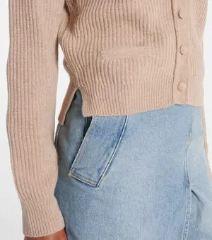 Victoria Beckham Ribbed-knit Wool And Cashmere Cardigan