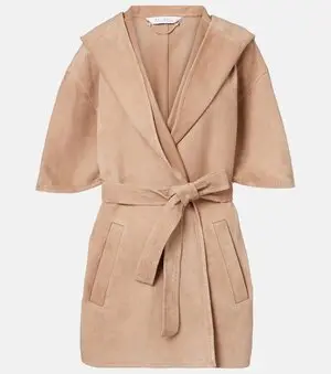 Max Mara Suede Wrap Jacket - Brown
