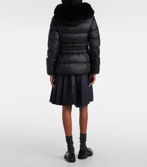 Moncler Boed Shearling-trimmed Down Jacket - Black