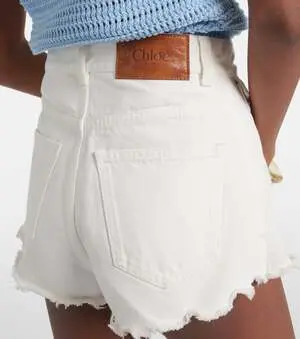 Chloé Distressed Denim Shorts