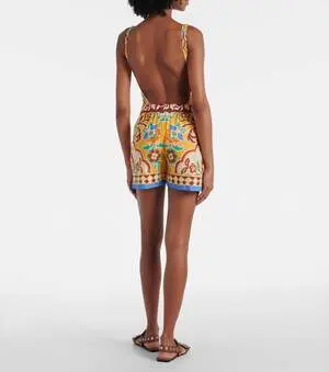 Etro Printed Cotton And Silk Shorts - Multicoloured