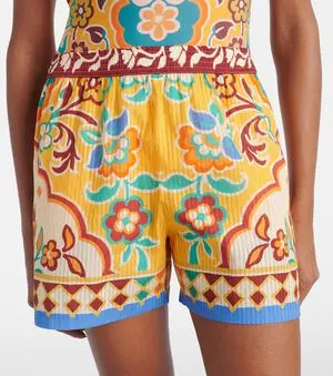 Etro Printed Cotton And Silk Shorts - Multicoloured