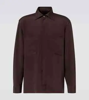 SAMAN AMEL Silk Shirt - Brown
