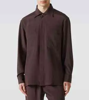 SAMAN AMEL Silk Shirt - Brown