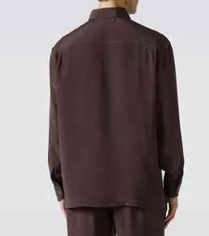 SAMAN AMEL Silk Shirt - Brown