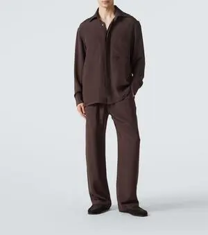 SAMAN AMEL Silk Shirt - Brown