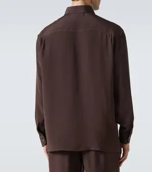 SAMAN AMEL Silk Shirt - Brown