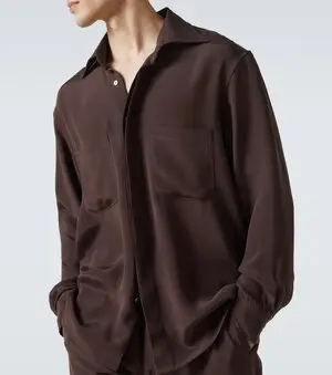 SAMAN AMEL Silk Shirt - Brown