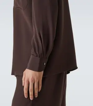SAMAN AMEL Silk Shirt - Brown