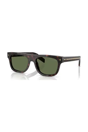 Prada Tortoise Acetate Pillow Sunglasses - Green