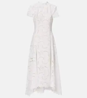 Oscar De La Renta Guipure Lace Midi Dress