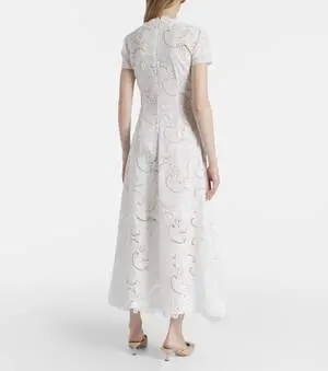 Oscar De La Renta Guipure Lace Midi Dress