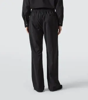 SAMAN AMEL Wool Wide-leg Pants - Black