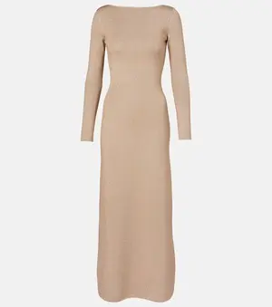Max Mara Bracco Pen-back Maxi Dress - Beige