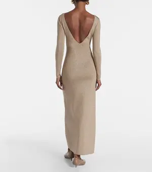 Max Mara Bracco Pen-back Maxi Dress - Beige