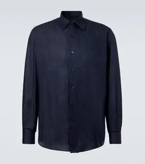 SAMAN AMEL Linen Shirt - Blue