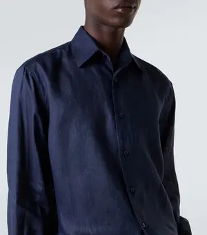 SAMAN AMEL Linen Shirt - Blue