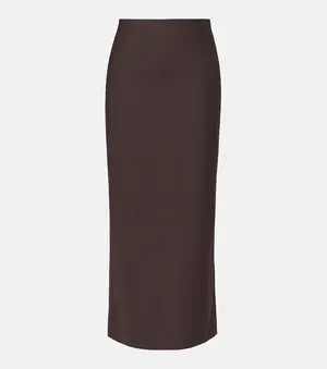 Brunello Cucinelli Wool-blend Maxi Skirt - Brown