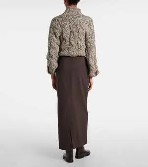 Brunello Cucinelli Wool-blend Maxi Skirt - Brown