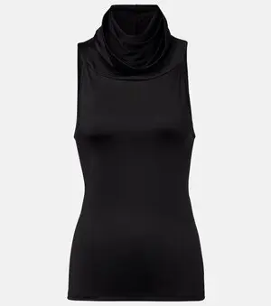 Victoria Beckham Draped Jersey Top - Black