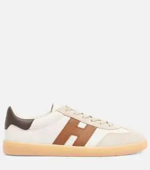 Hogan Cool Leather And Suede Sneakers - Beige