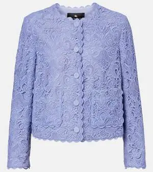 Etro Paisley Lace Jacket - Purple