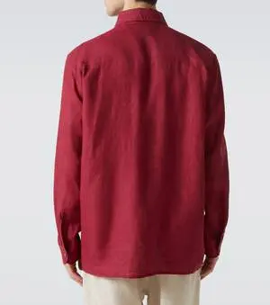 SAMAN AMEL Linen Shirt - Red