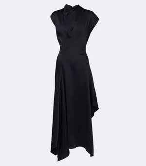 Victoria Beckham Draped Satin Midi Dress - Blue