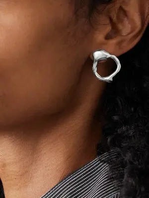 YSSO Droplet Mist Sterling Hoop Earrings