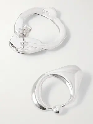 YSSO Droplet Mist Sterling Hoop Earrings