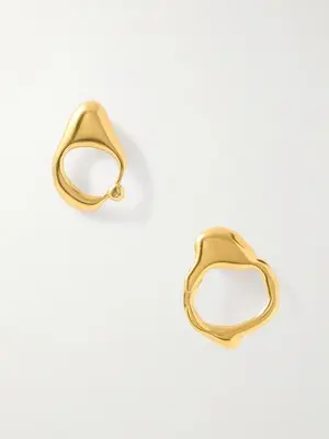 YSSO Droplet Mist Plated Hoop Earrings - Gold