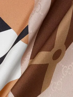 Gucci Equestrian Printed Silk-twill Scarf