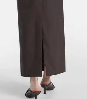 Brunello Cucinelli Wool-blend Maxi Skirt - Brown