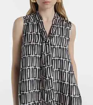 Max Mara Jackie Silk Twill Midi Dress
